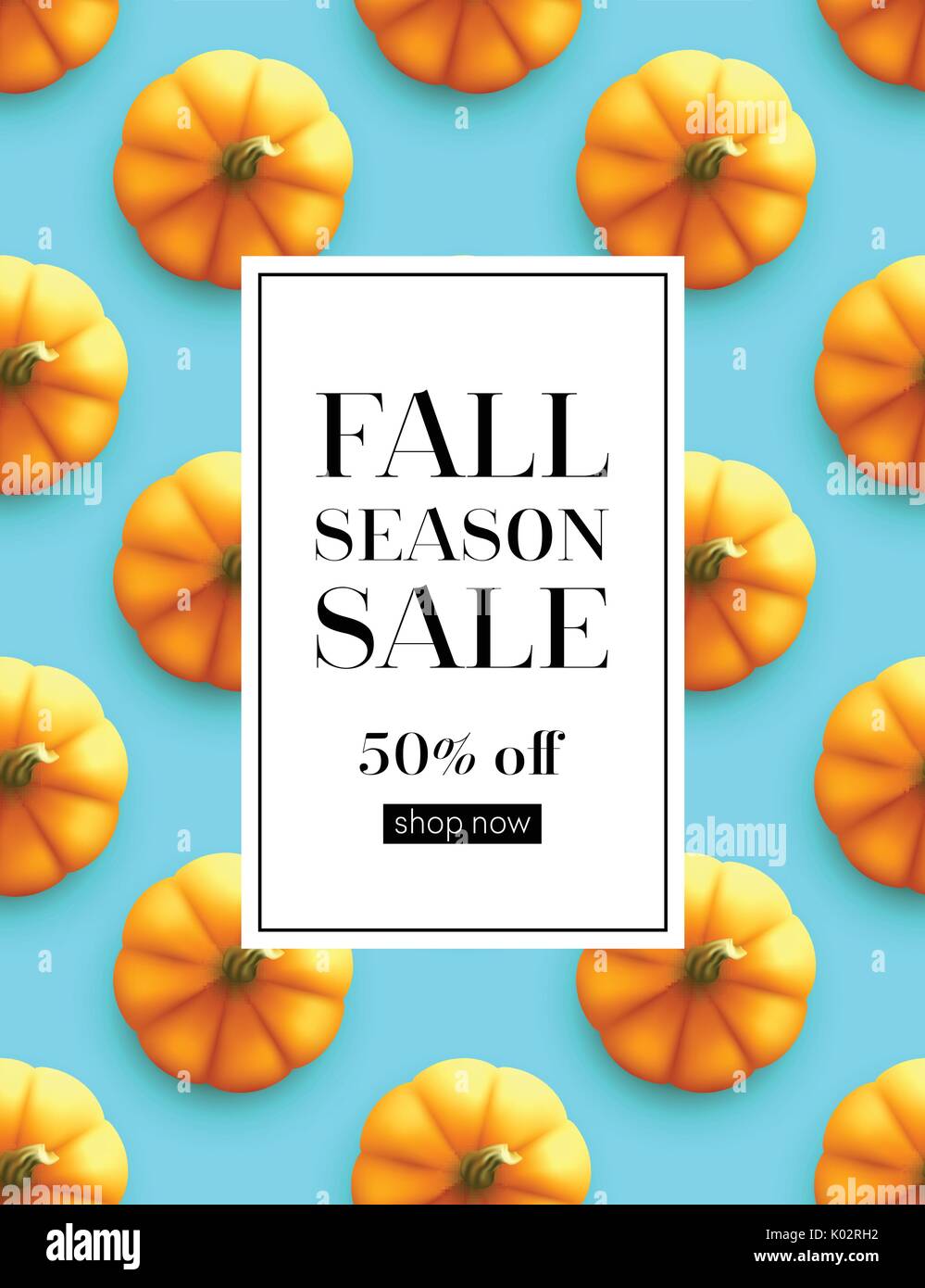 Design banner Autumn sale. Fall poster design on the pumpkin seamless ...
