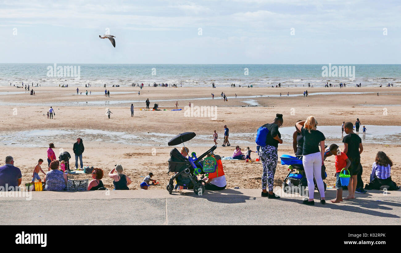Great weather brings out the crowds onto Blackpool beach and promenade ...