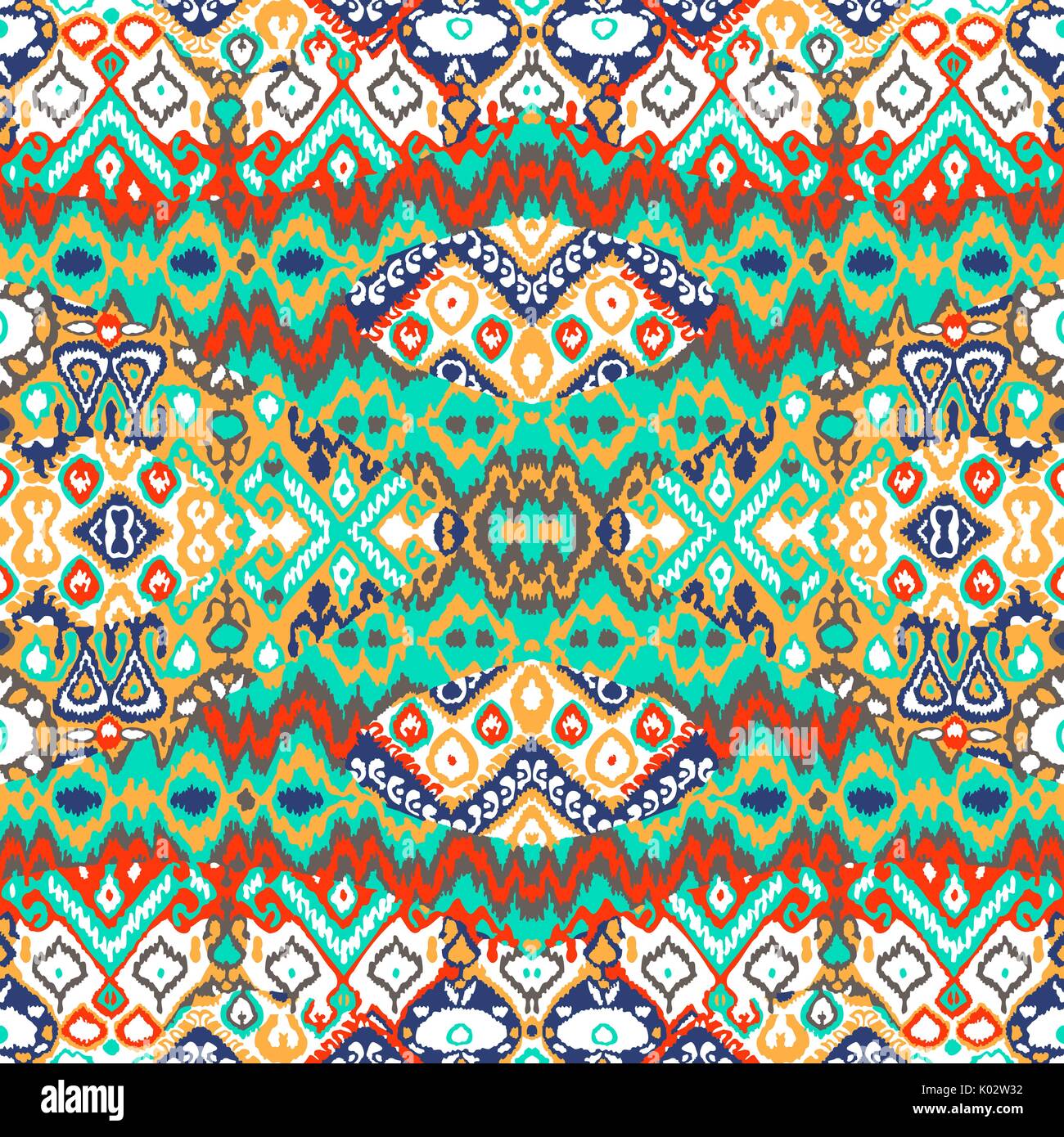 Ethnic bohemian arabesque pattern. Zigzag geometric retro abstract ...