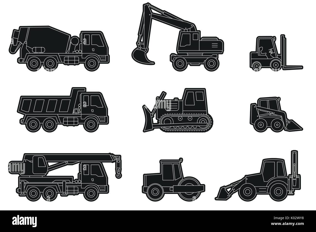 Construction crane black line hi-res stock photography and images - Alamy