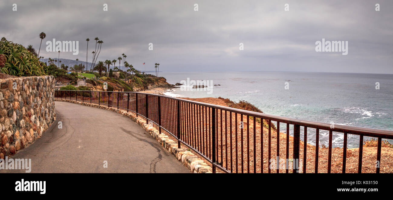 Overcast Summer sky over Heisler Park in Laguna Beach, California Stock ...