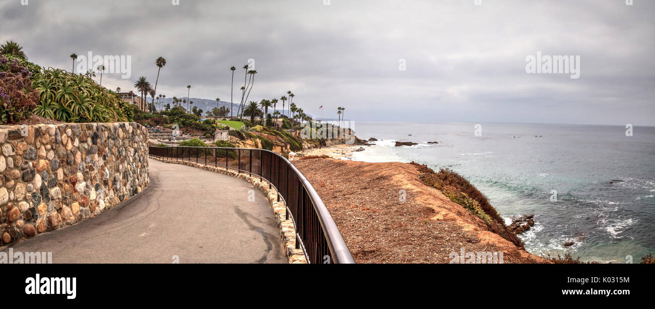Overcast Summer sky over Heisler Park in Laguna Beach, California Stock ...