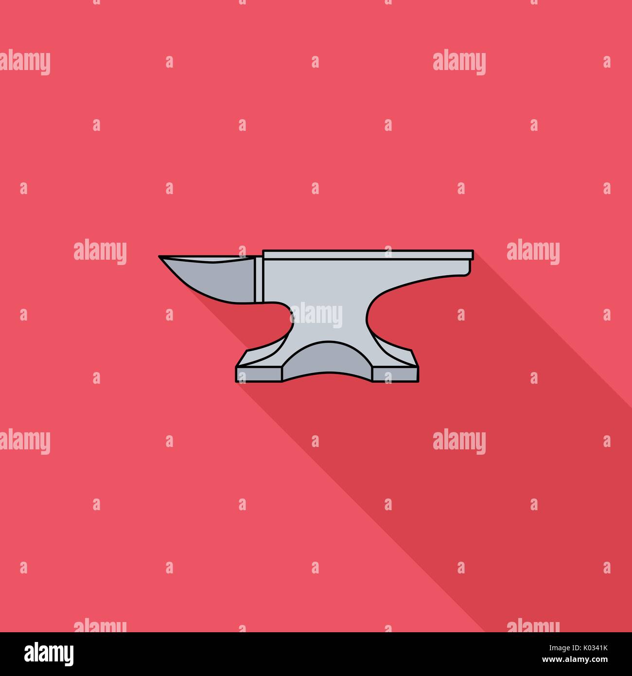 Anvil icon. Flat vector related icon with long shadow for web and ...