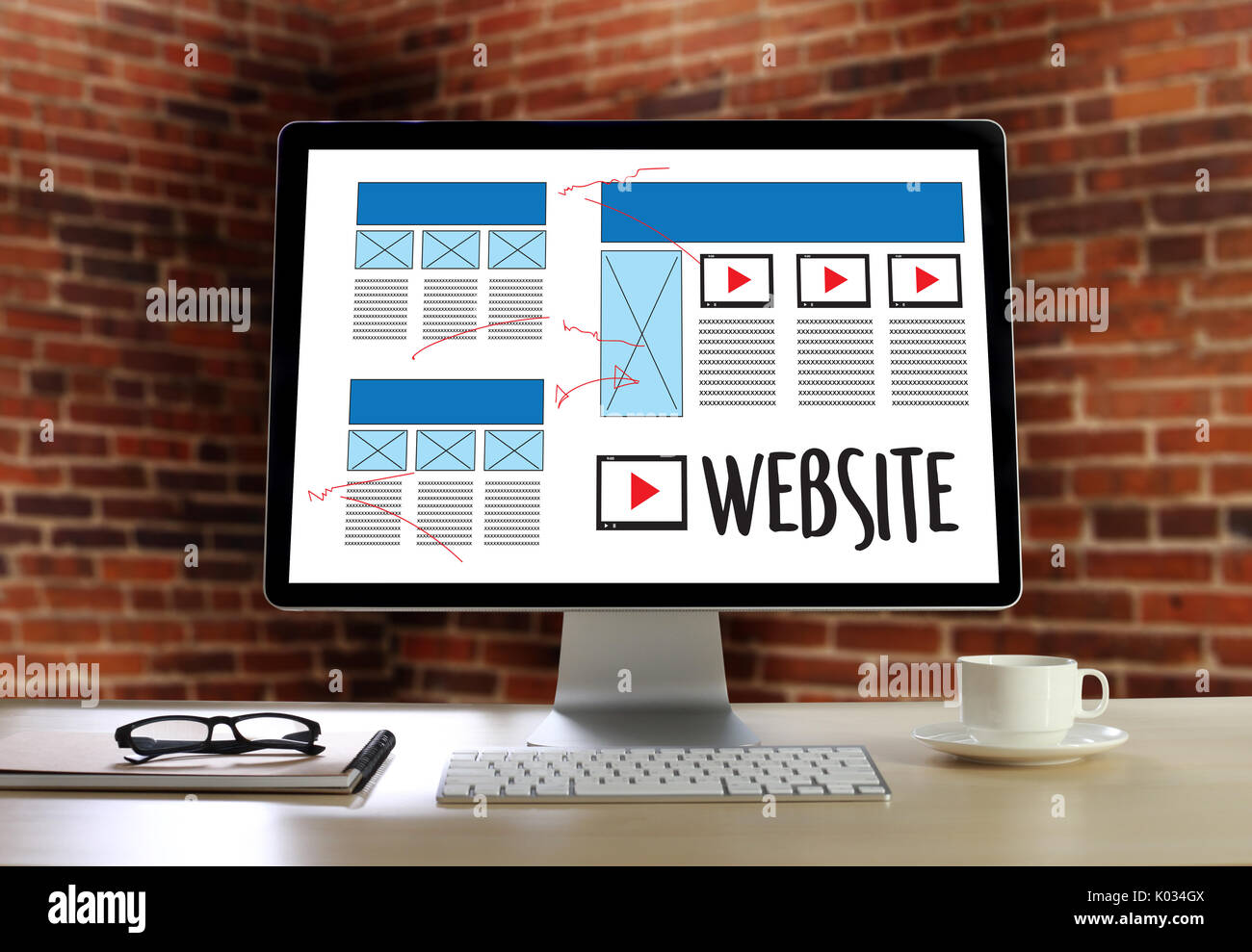 Web Design layout sketch drawing Software Media WWW and Graphic Layout ...