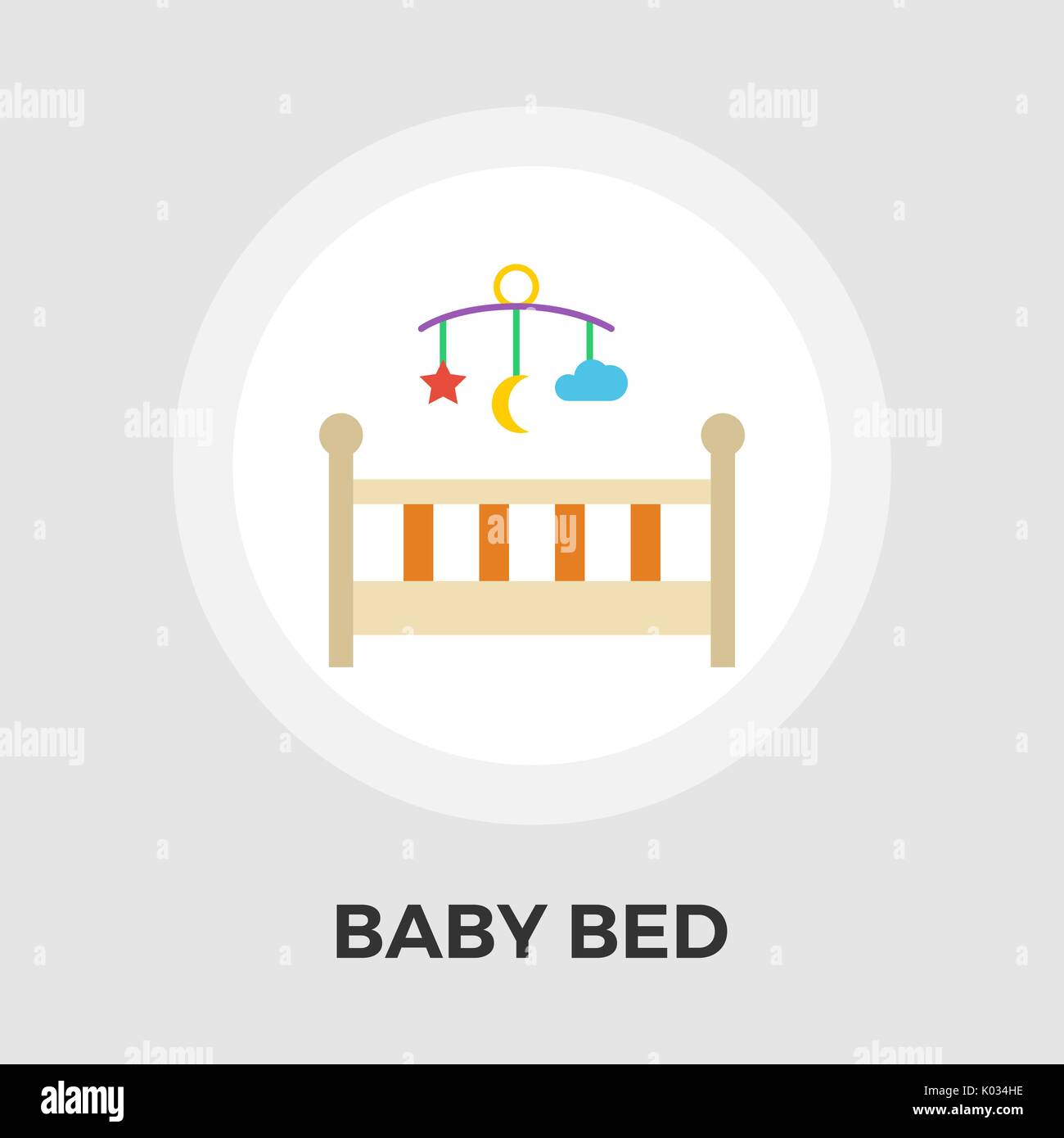Baby bed icon vector. Flat icon isolated on the white background ...