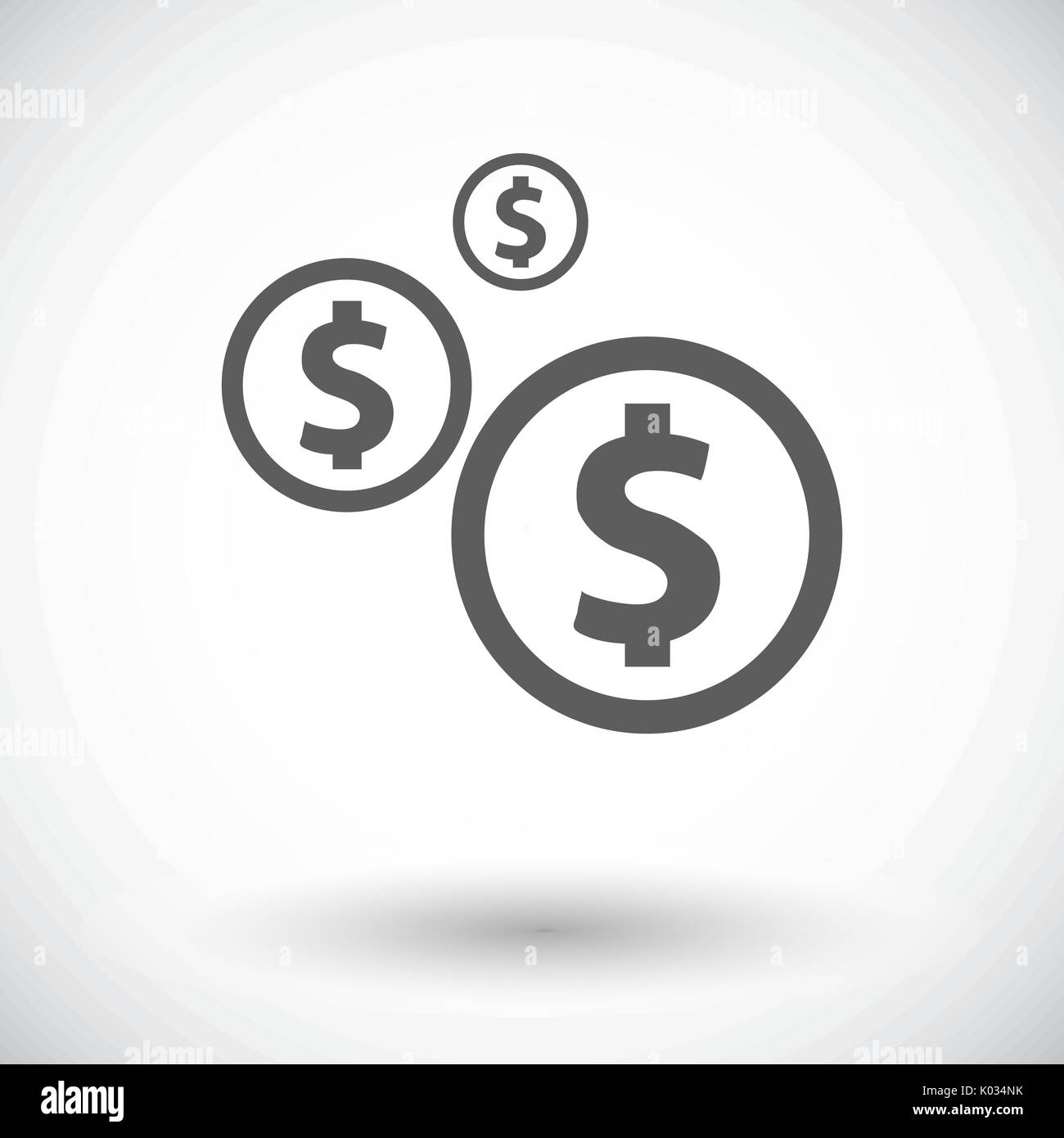 Dollar coin. Single flat icon on white background. Vector illustration ...