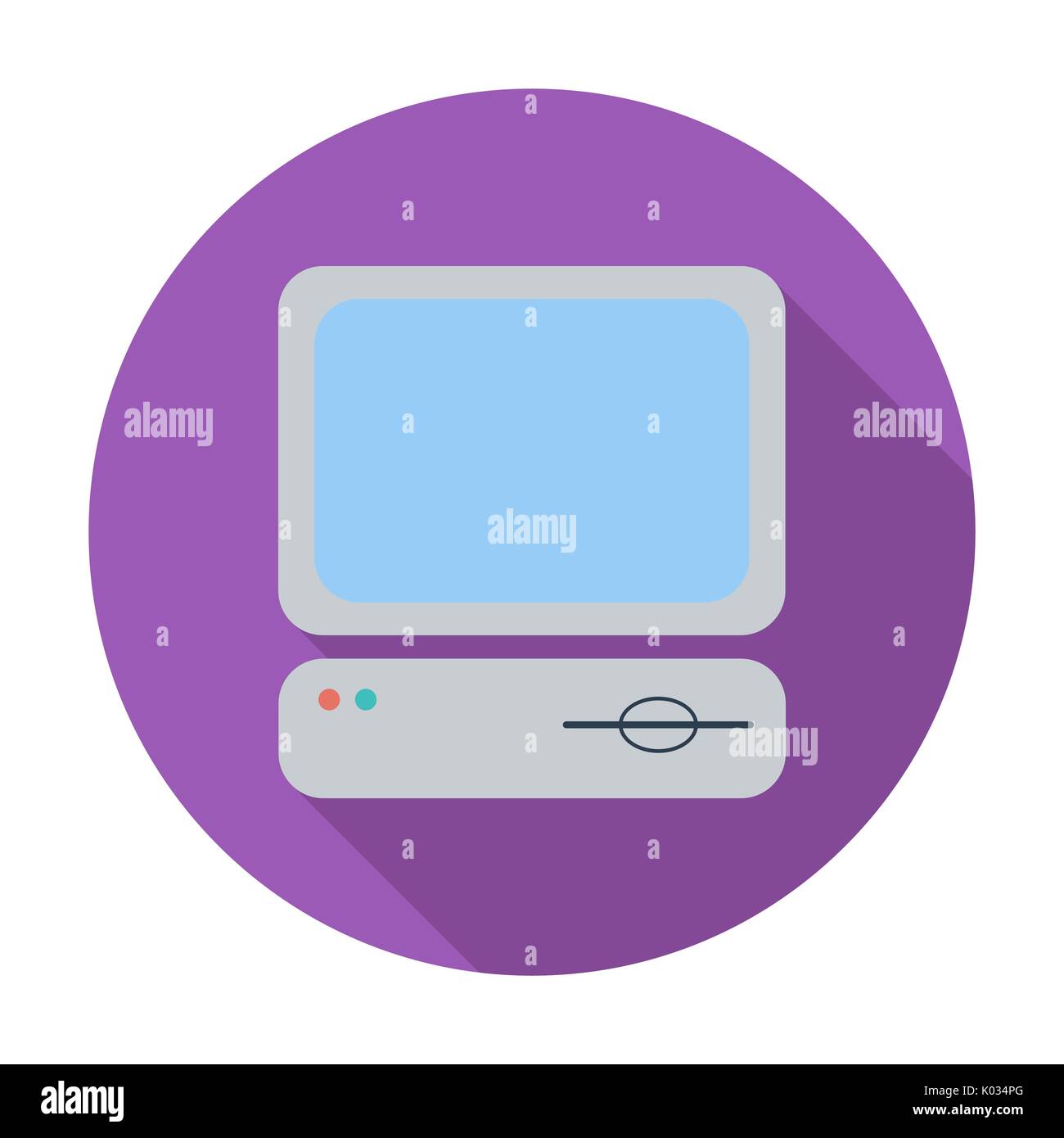 Computer. Single flat color icon. Vector illustration Stock Vector ...