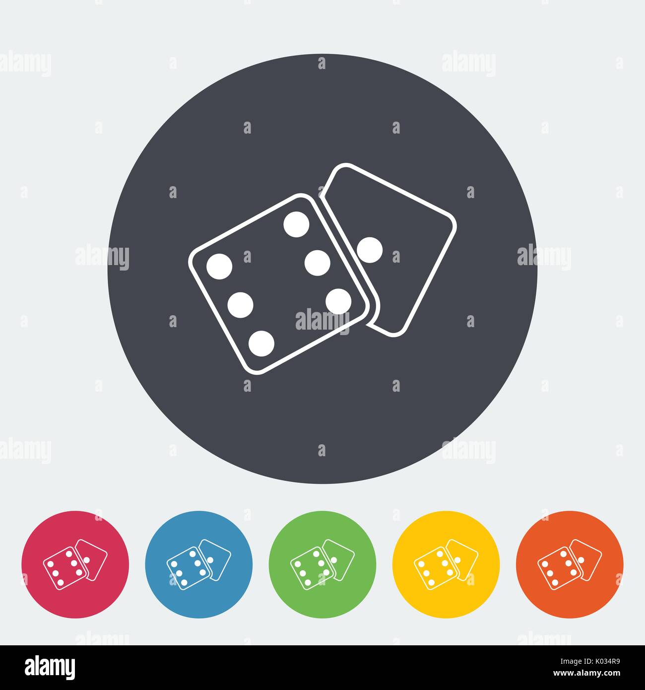 Craps. Single flat icon on the circle button. Vector illustration Stock ...