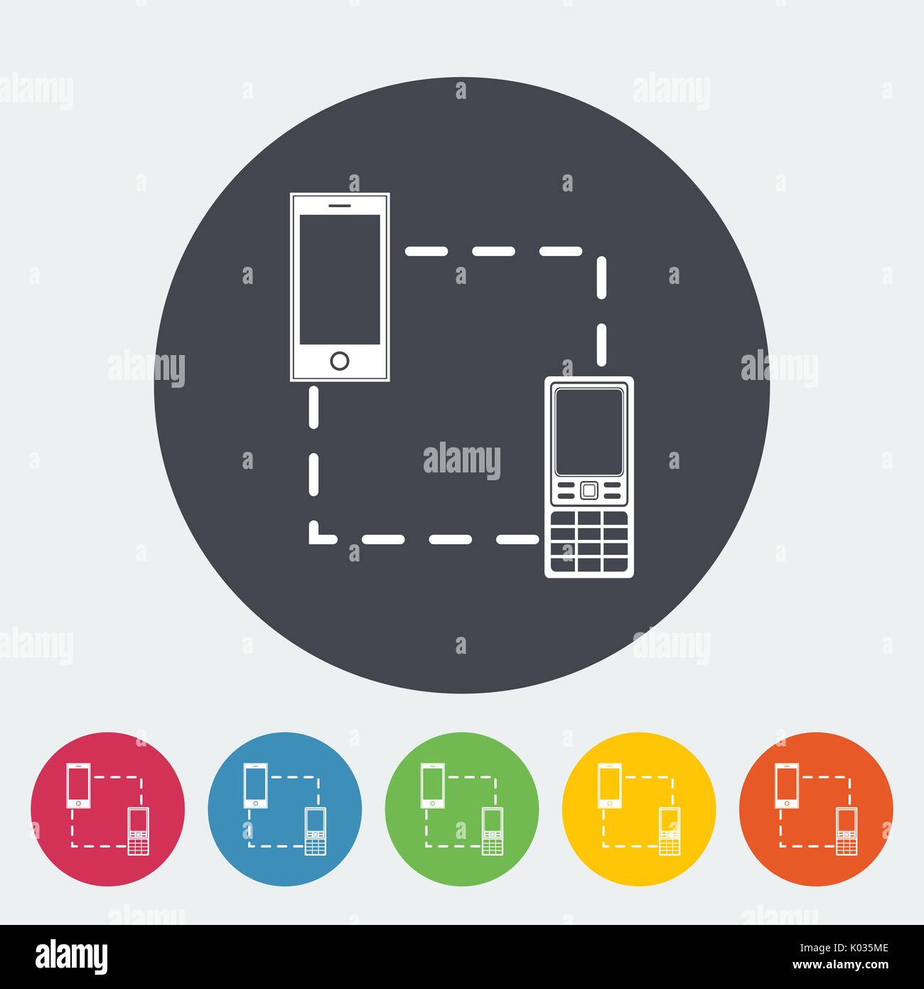 Phone sync. Single flat icon on the circle. Vector illustration Stock ...
