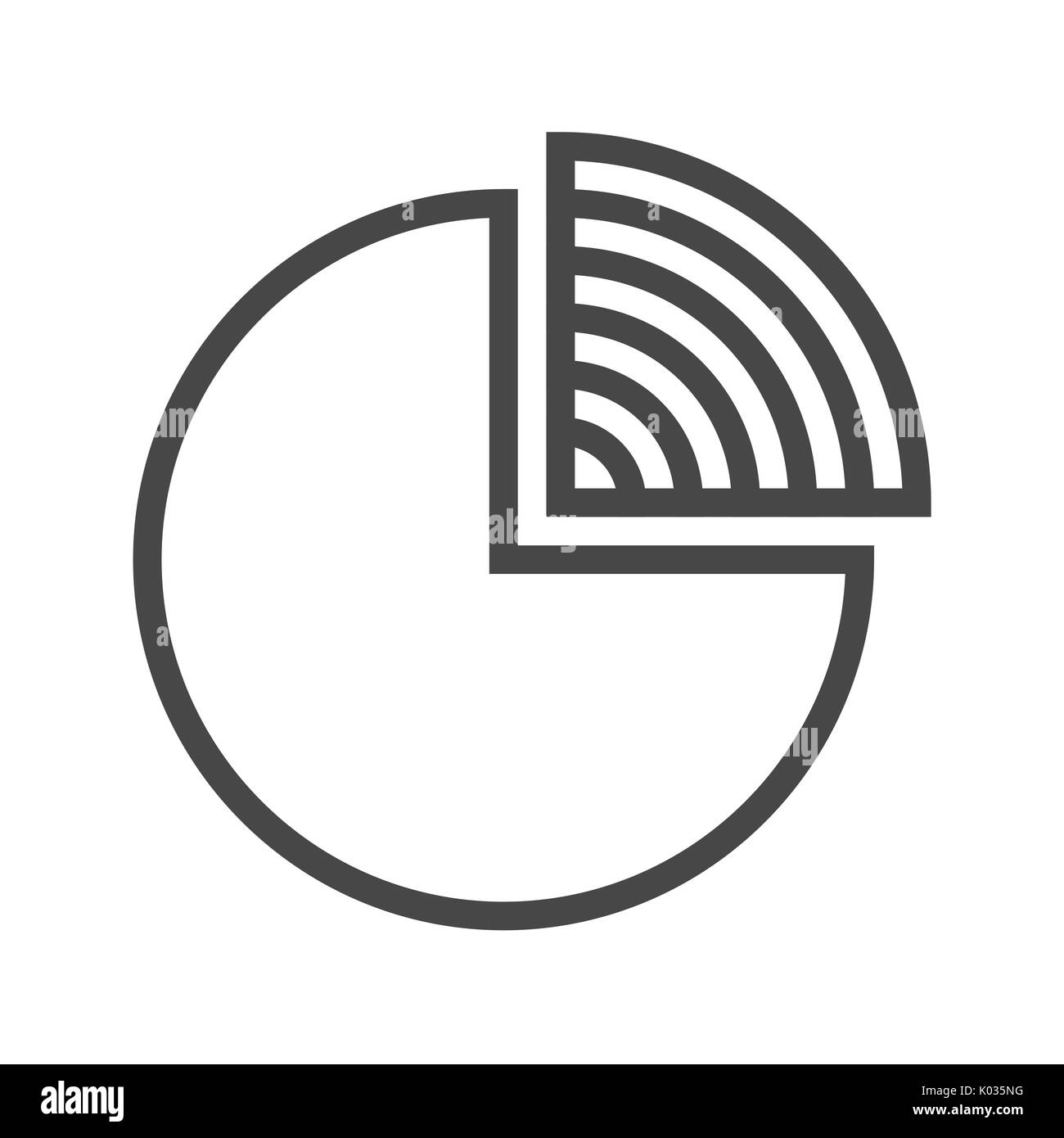 Pie Chart Thin Line Vector Icon. Flat icon isolated on the white background. Editable EPS file ...