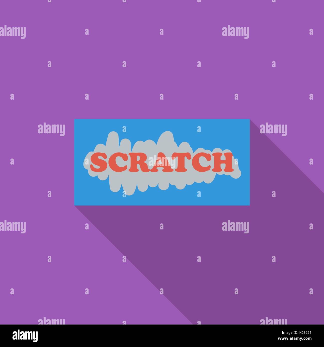 Scratch card icon. Flat vector related icon with long shadow for web ...