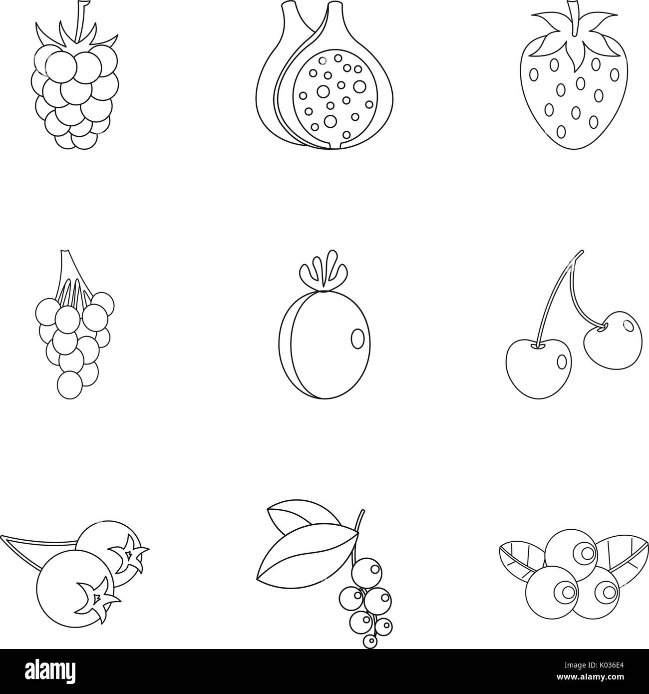 Berries icon set, outline style Stock Vector Image & Art - Alamy