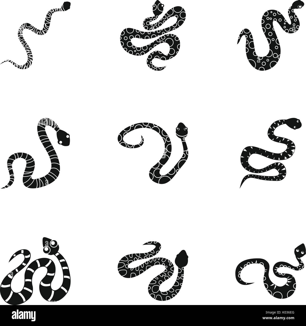 Snake icon set, simple style Stock Vector Image & Art - Alamy