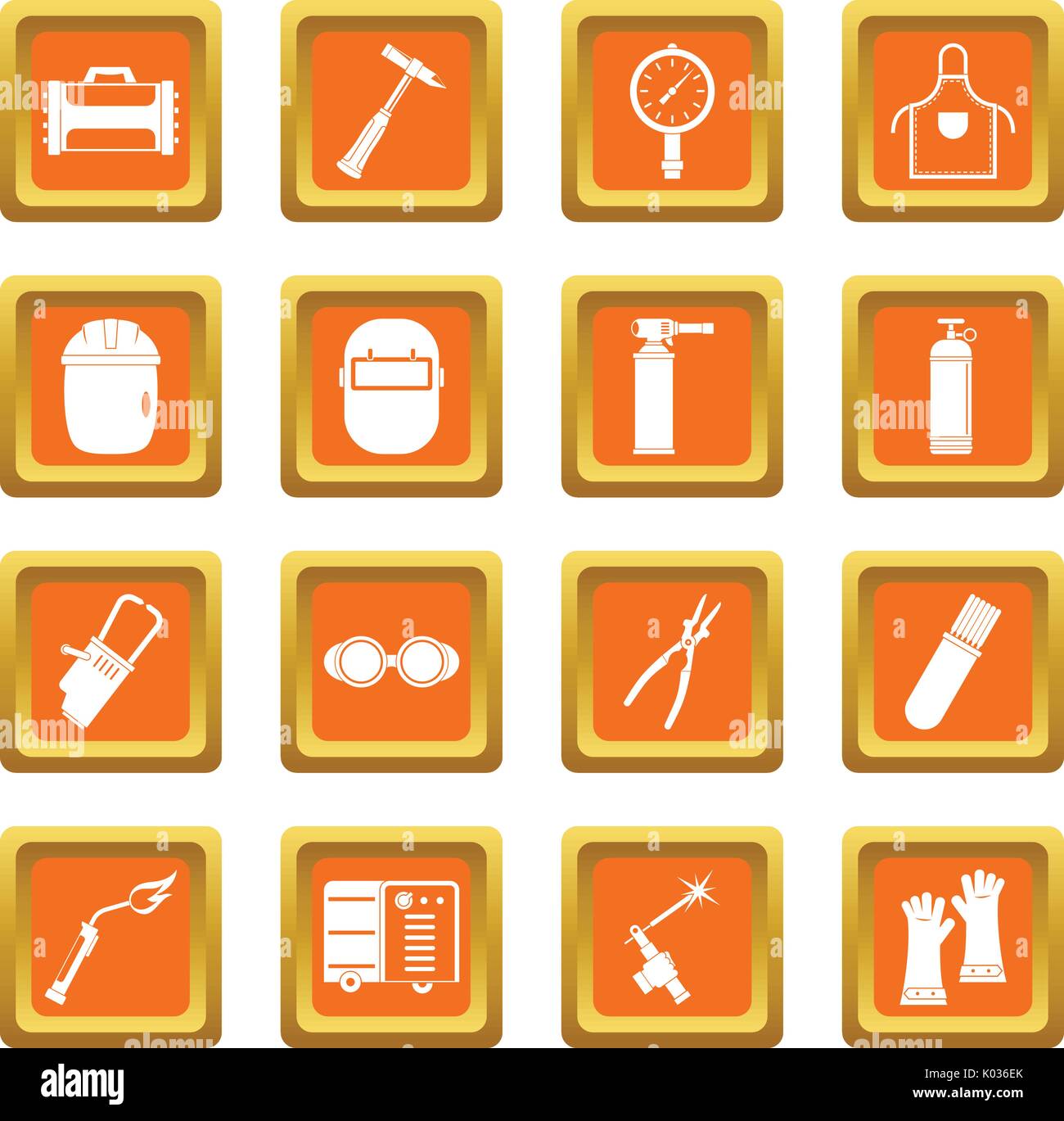 Welding icons set orange Stock Vector Image & Art - Alamy