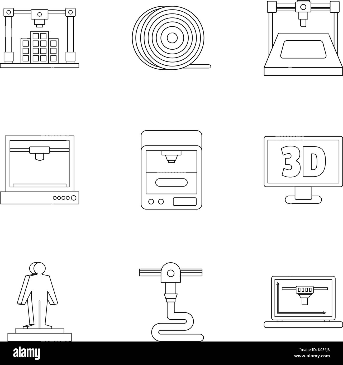 3d printer icon set, outline style Stock Vector Image & Art - Alamy 3d printer icon set, outline style Stock Vector Image & Art - Alamy