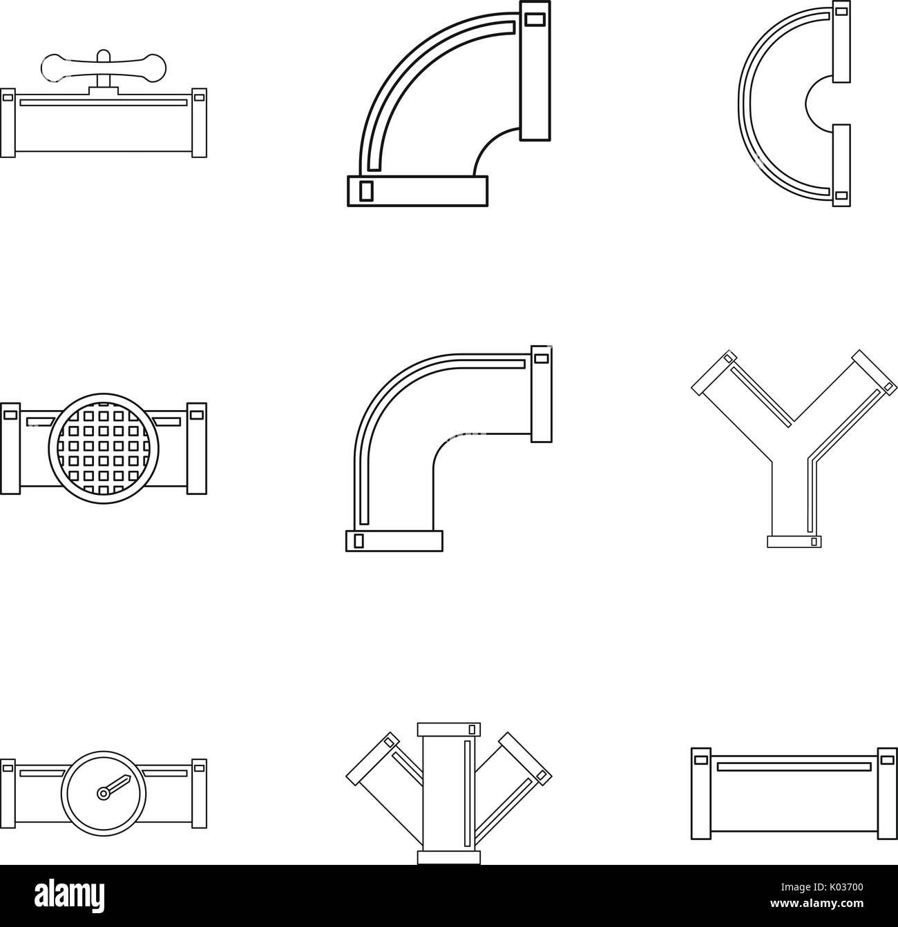 Sewer pipes icon set, outline style Stock Vector Image & Art - Alamy