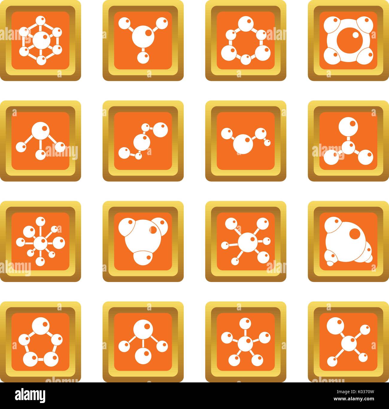 Molecule icons set orange Stock Vector Image & Art - Alamy