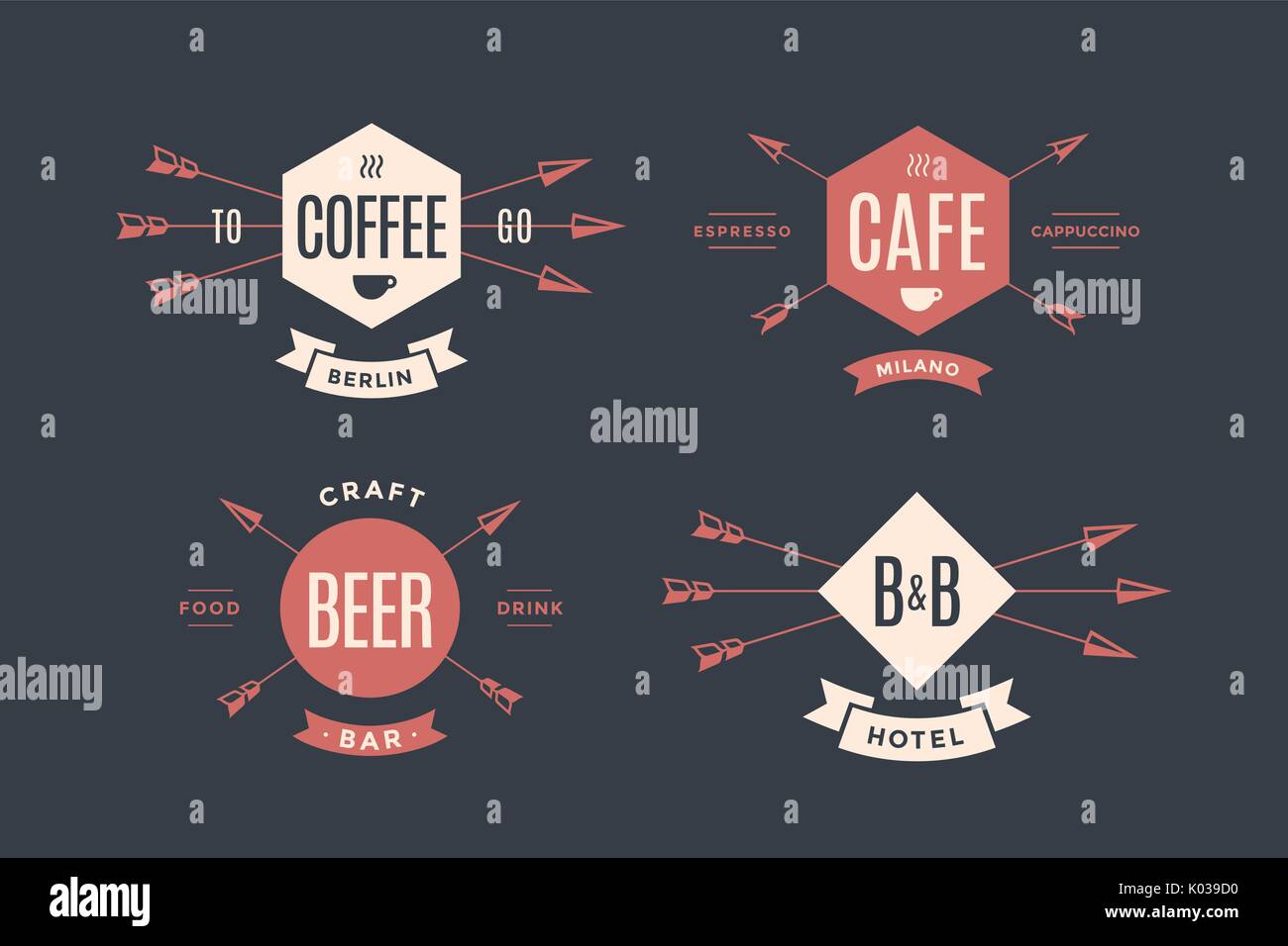 Set of emblem, label and design elements Stock Vector Image & Art - Alamy