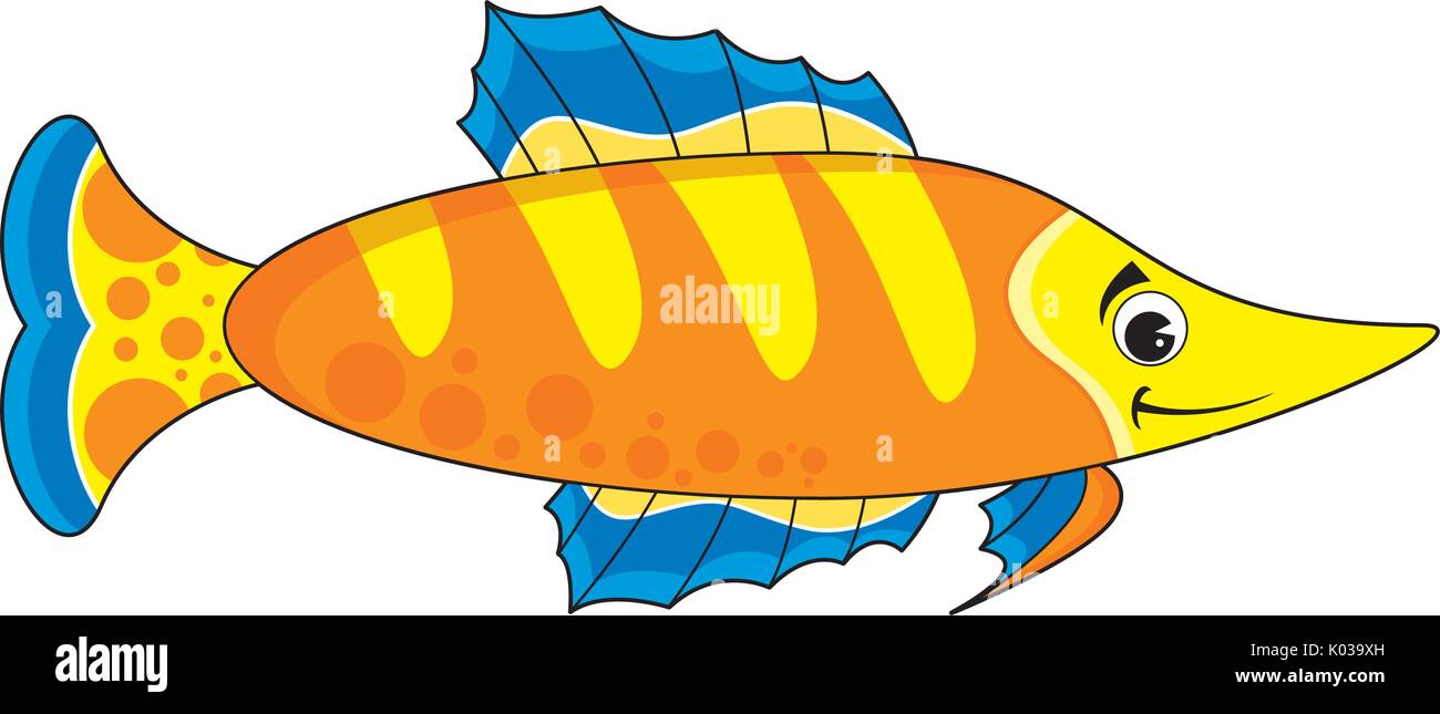Cute Cartoon Tropical Fish Vector Illustration Stock Vector Image & Art ...