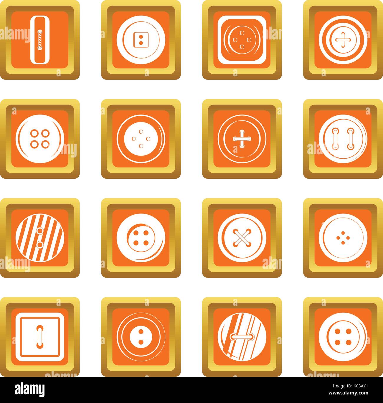 Clothes button icons set orange Stock Vector Image & Art - Alamy