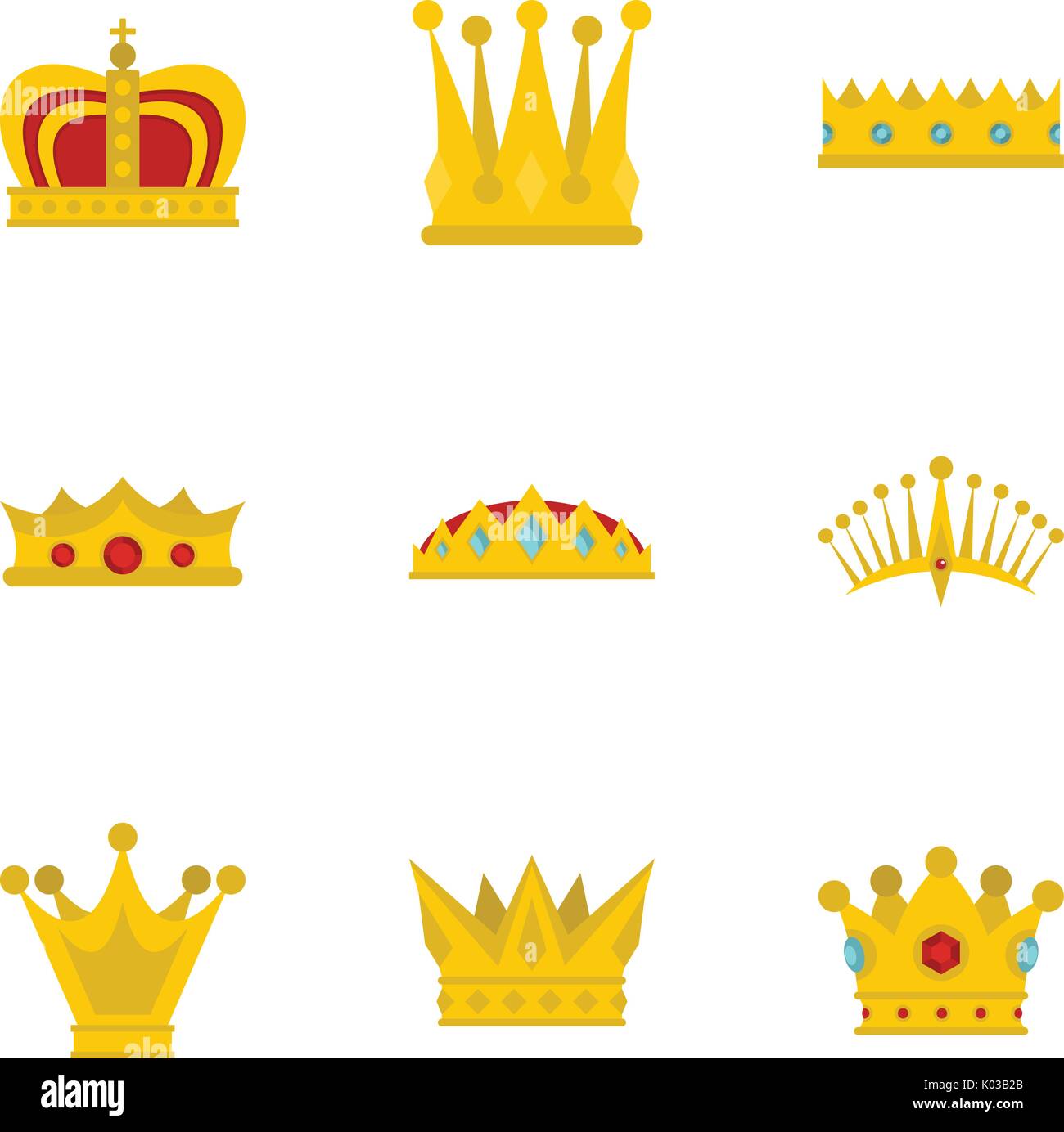 Imperial Crown Icon Set Flat Style Stock Vector Image And Art Alamy