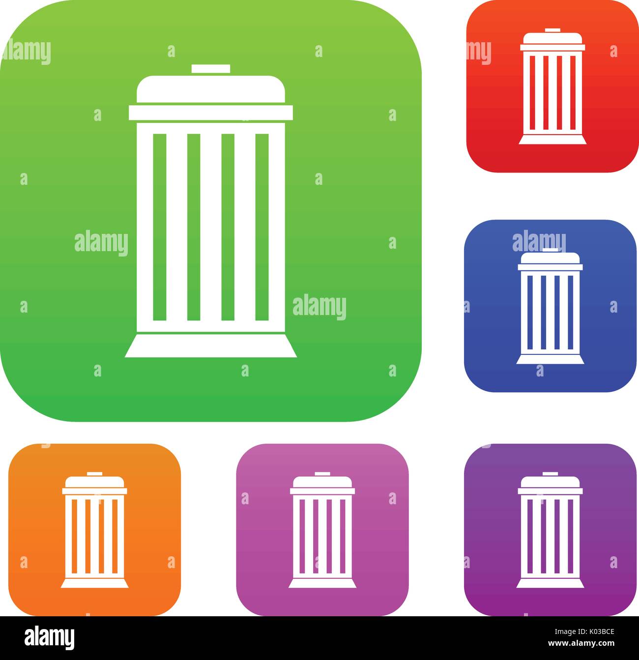 Trash can set collection Stock Vector Image & Art - Alamy
