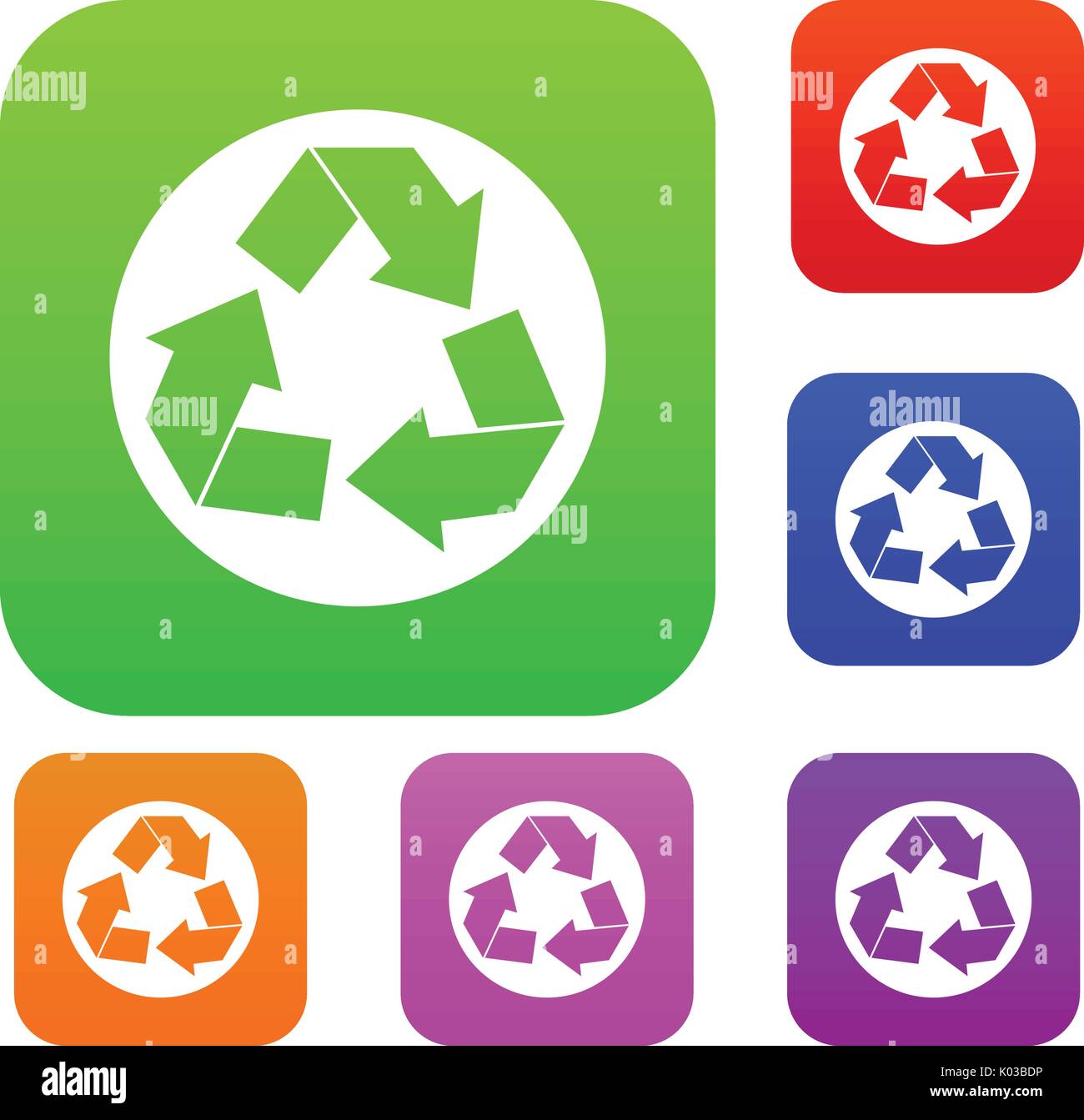 Recycle sign set collection Stock Vector Image & Art - Alamy
