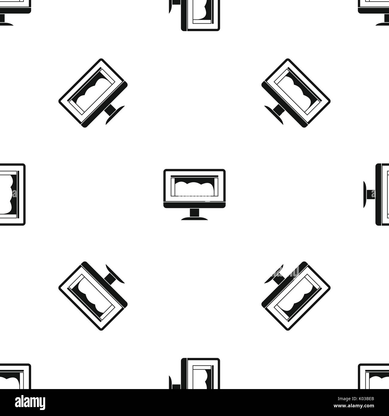 Drawing monitor pattern seamless black Stock Vector Image & Art - Alamy