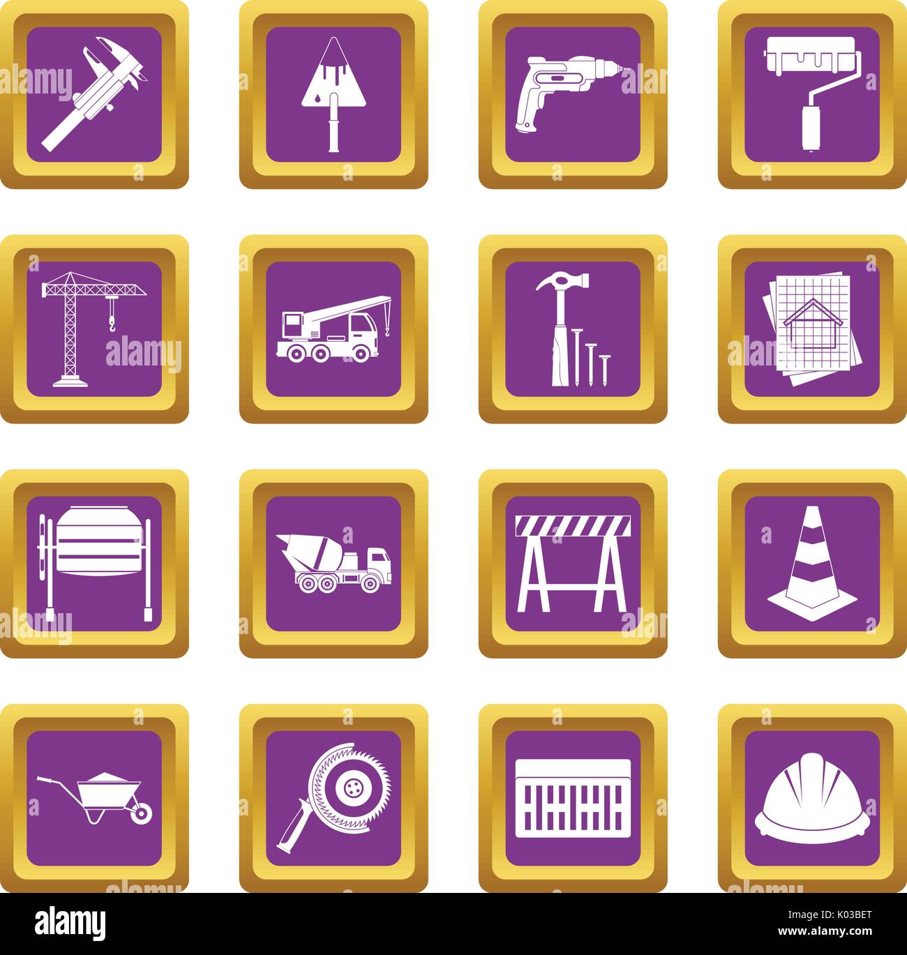 Architecture icons set purple Stock Vector Image & Art - Alamy