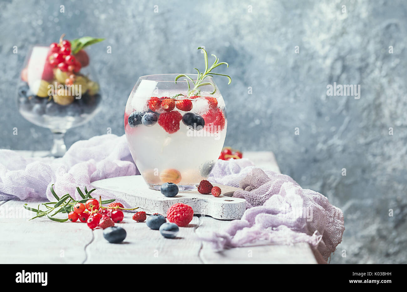 Detox fruit infused flavored water Stock Photo - Alamy