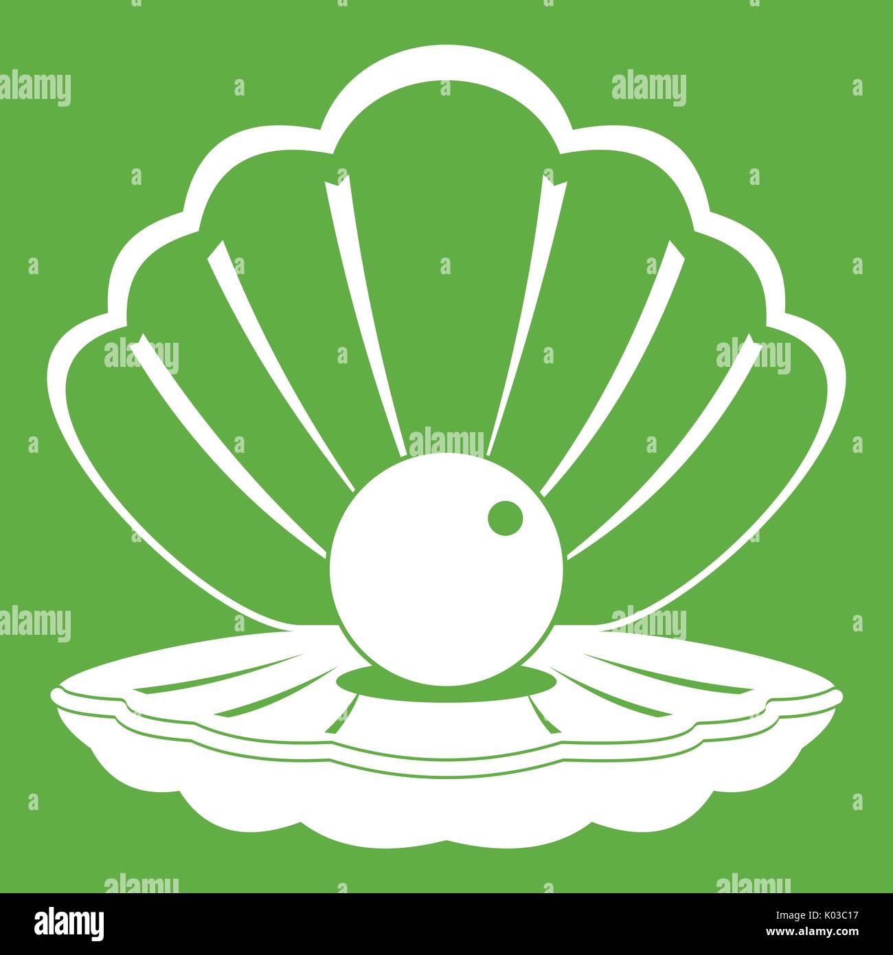 Pearl in a sea shell icon green Stock Vector Image & Art - Alamy