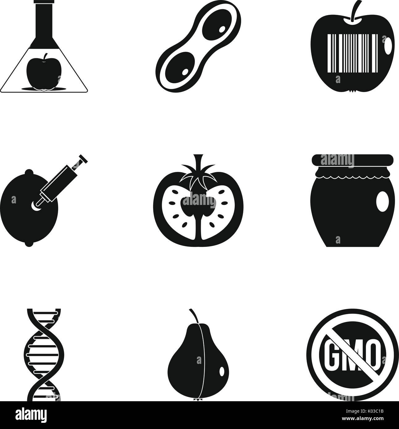 GMO icon set, simple style Stock Vector Image & Art - Alamy