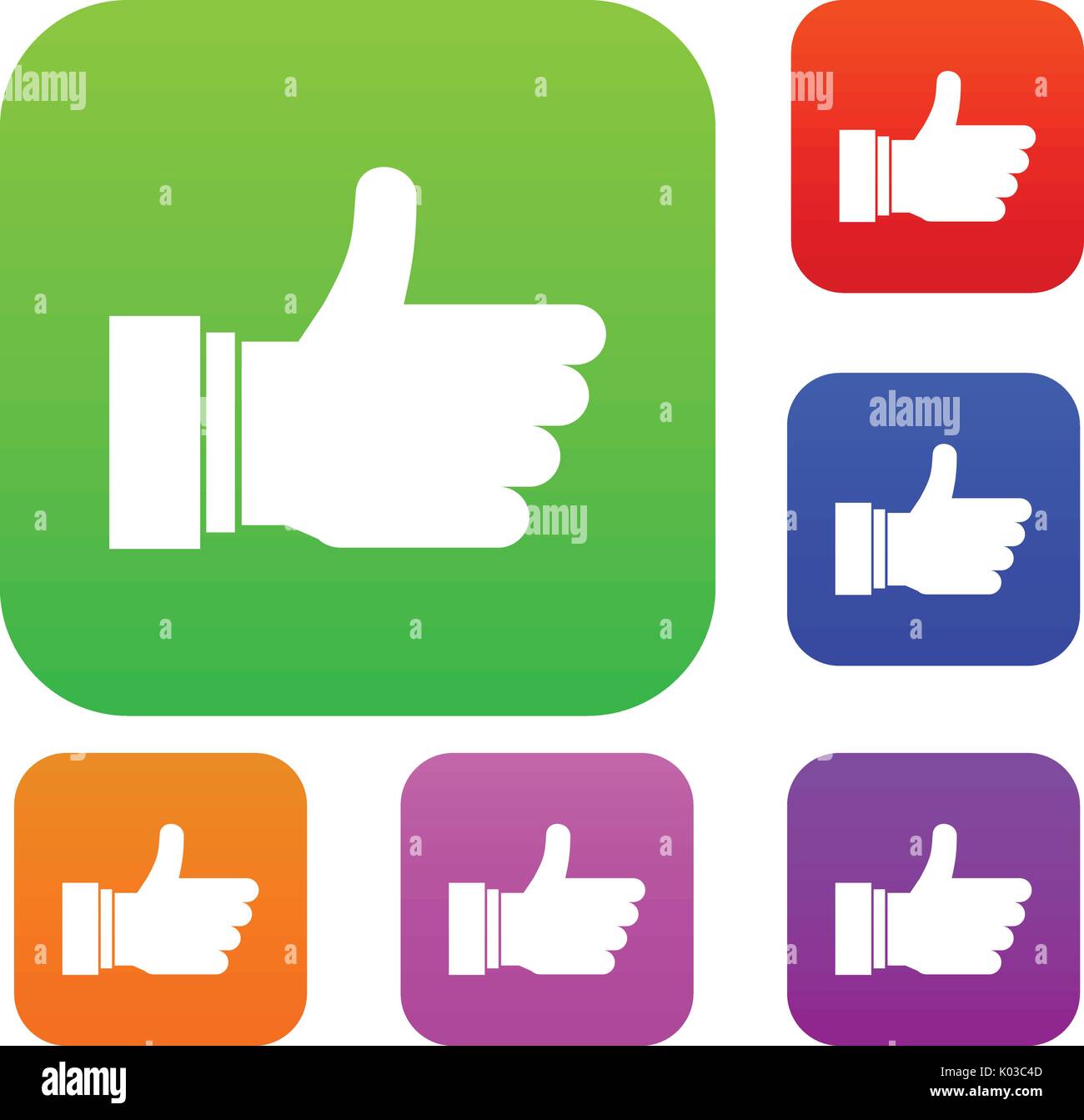Thumb up sign set collection Stock Vector Image & Art - Alamy