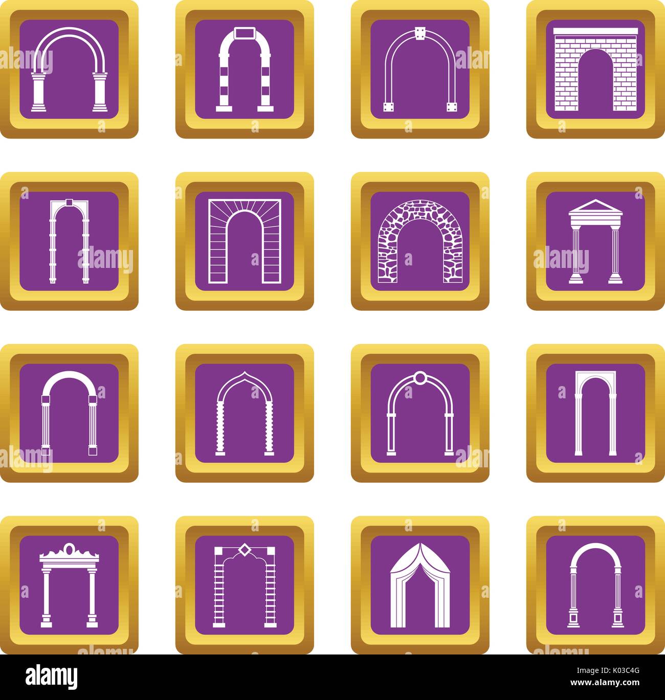 Arch set icons set purple Stock Vector Image & Art - Alamy