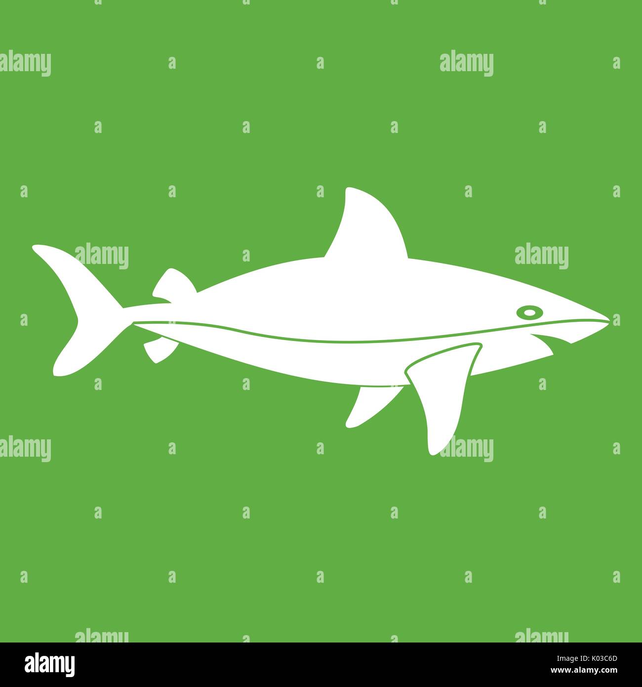 Shark fish icon green Stock Vector Image & Art - Alamy