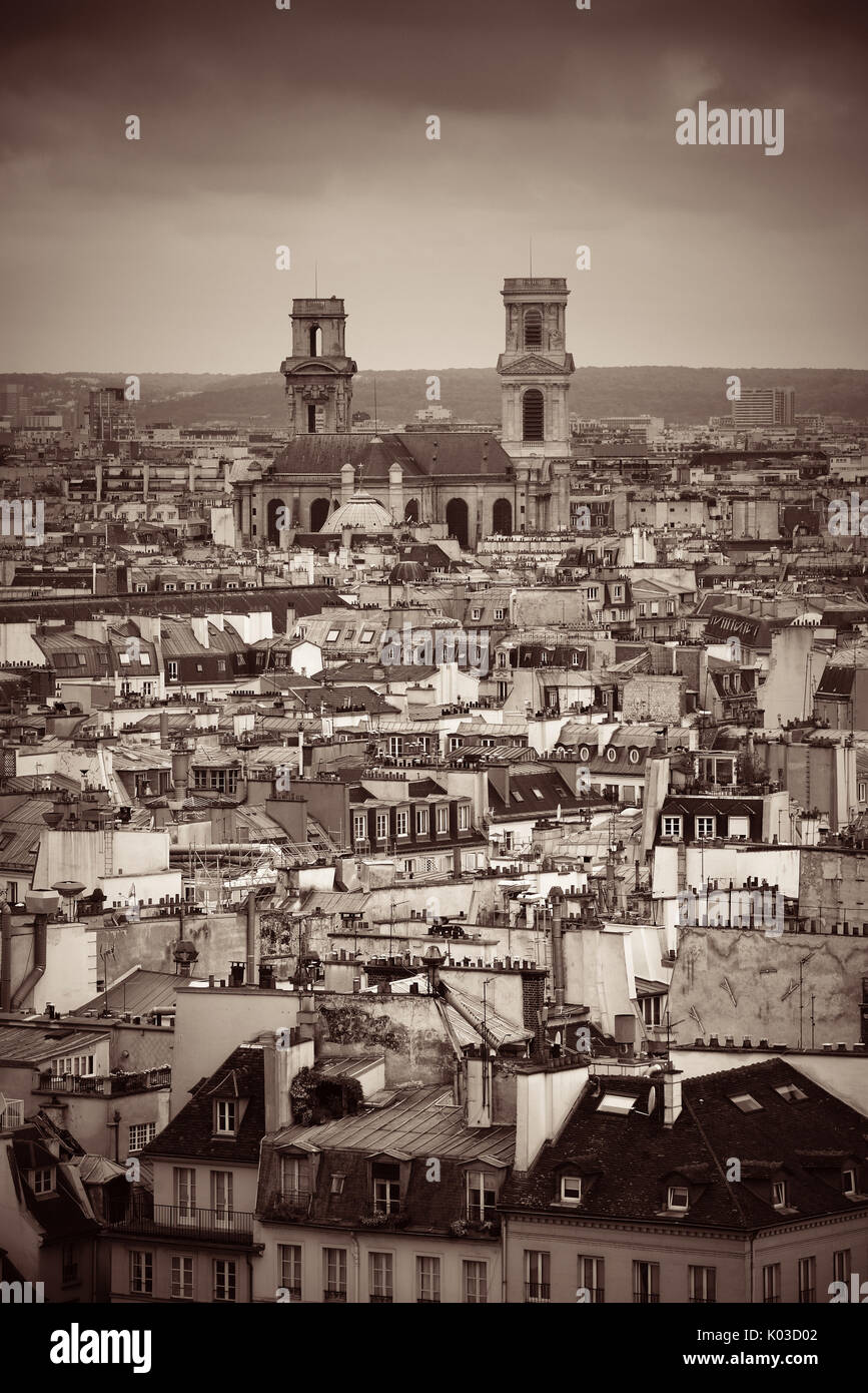 Paris rooftop view from Notre-Dame Cathedral Stock Photo - Alamy