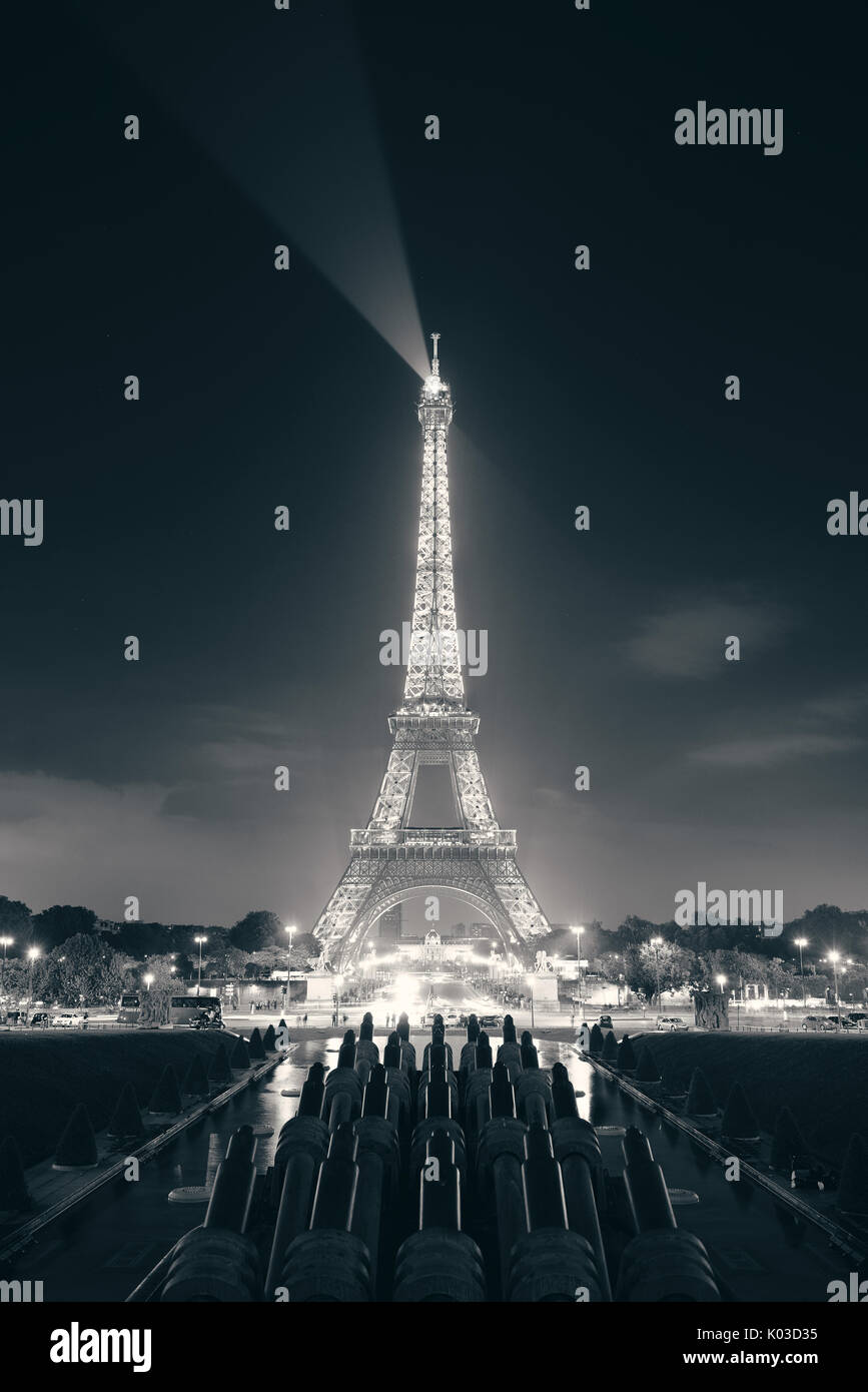 Paris France May 13 Eiffel Tower At Night On May 13 2015 In Paris
