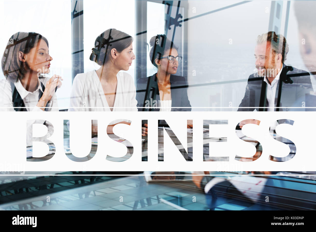 Team of businessmen work together in office. Concept of teamwork and ...