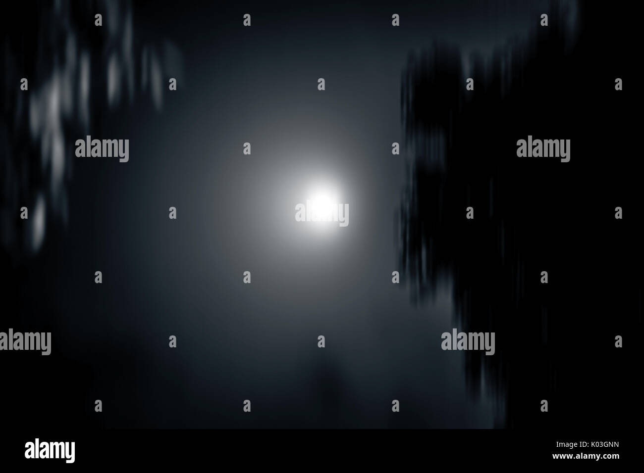 Full Moon in the dark night, shot taken with motion blur effect Stock ...