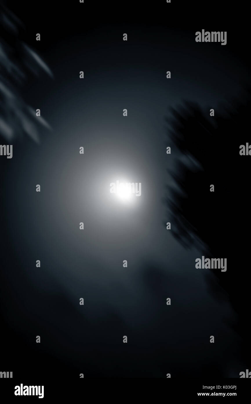 Full Moon in the dark night, shot taken with motion blur effect Stock ...