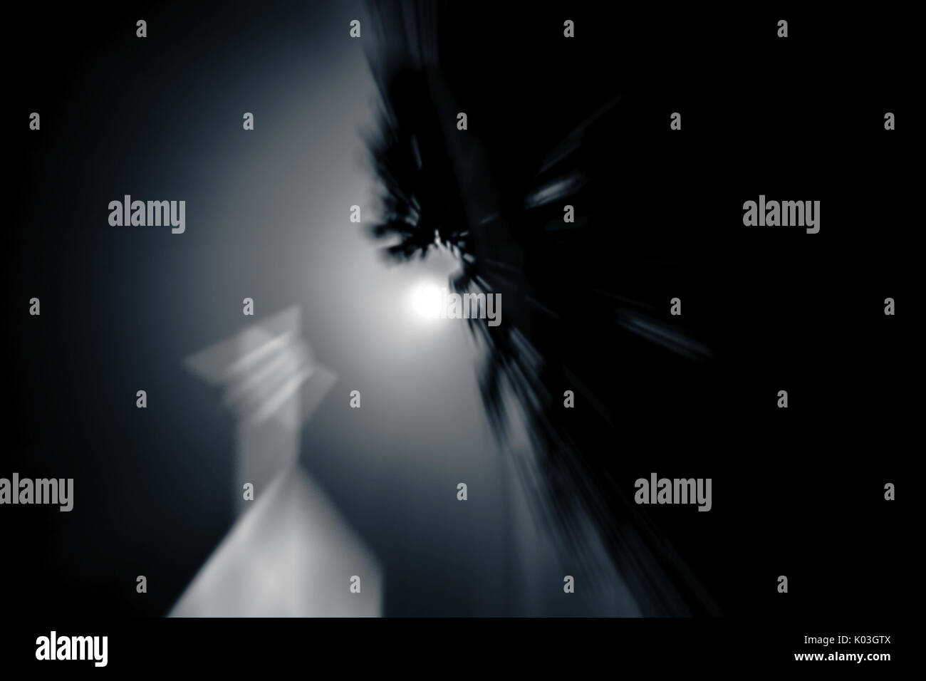 Full Moon in the dark night, shot taken with motion blur effect Stock ...