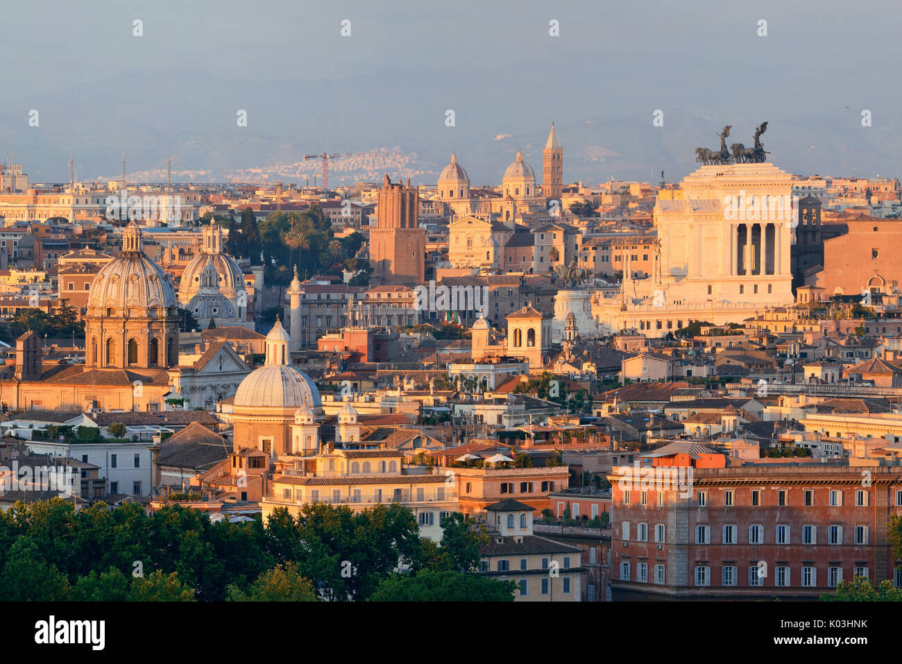 Rome rooftop view with ancient architecture in Italy Stock Photo - Alamy
