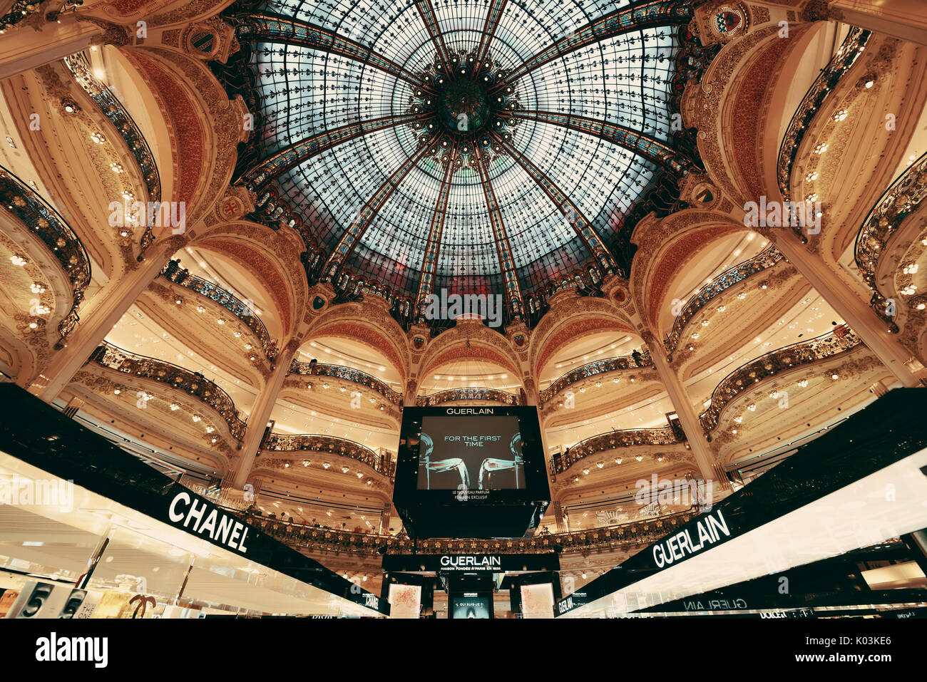 PARIS, FRANCE - MAY 13: Galeries Lafayette interior view on May 13 ...