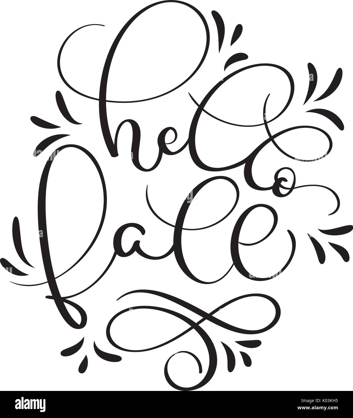 Hello fall text on white background. Hand drawn Calligraphy lettering ...