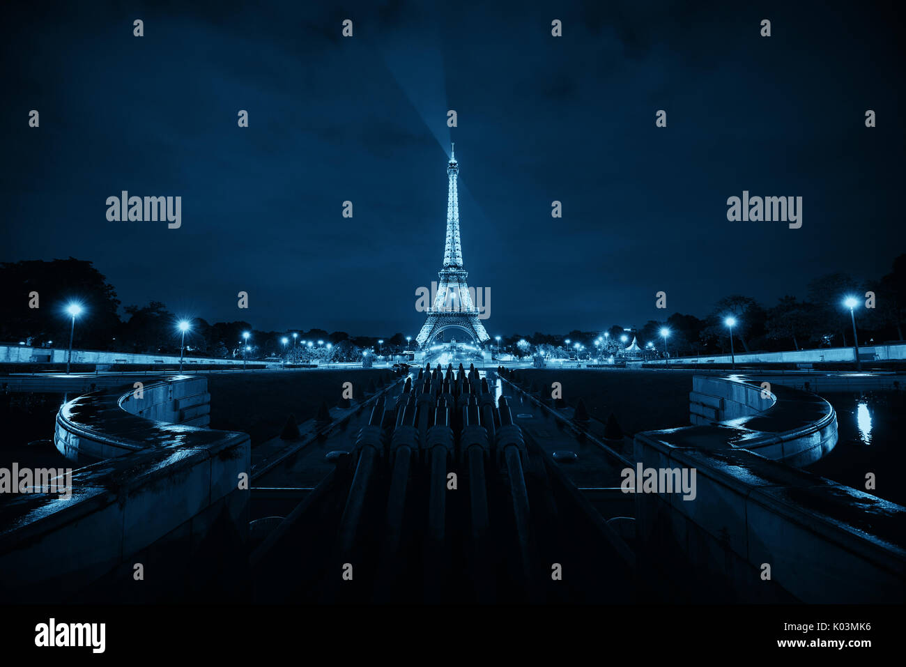 Paris France May 13 Eiffel Tower Night View On May 13 2015 In