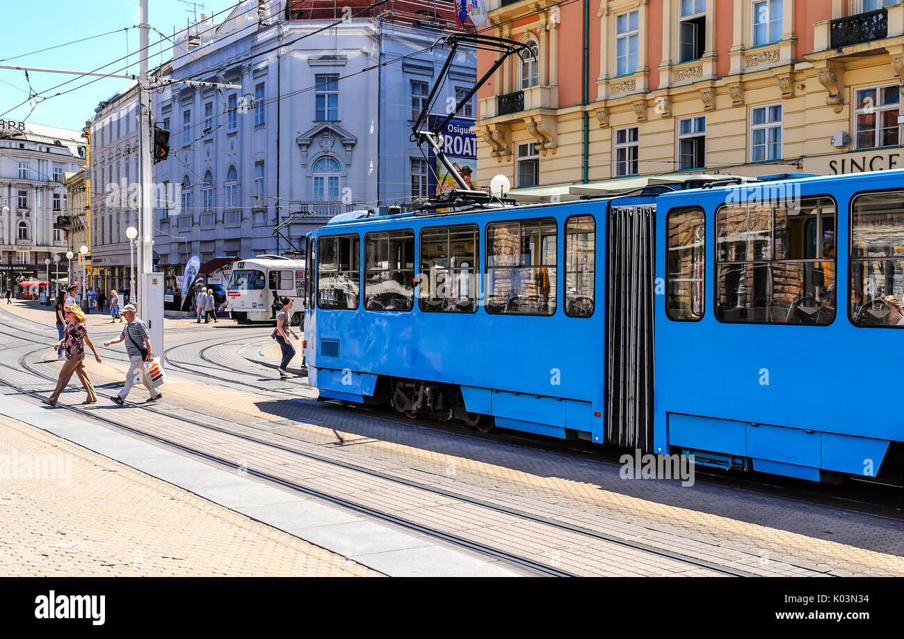 Tram on the street of the city of Zagreb, Croatia Stock Photo - Alamy