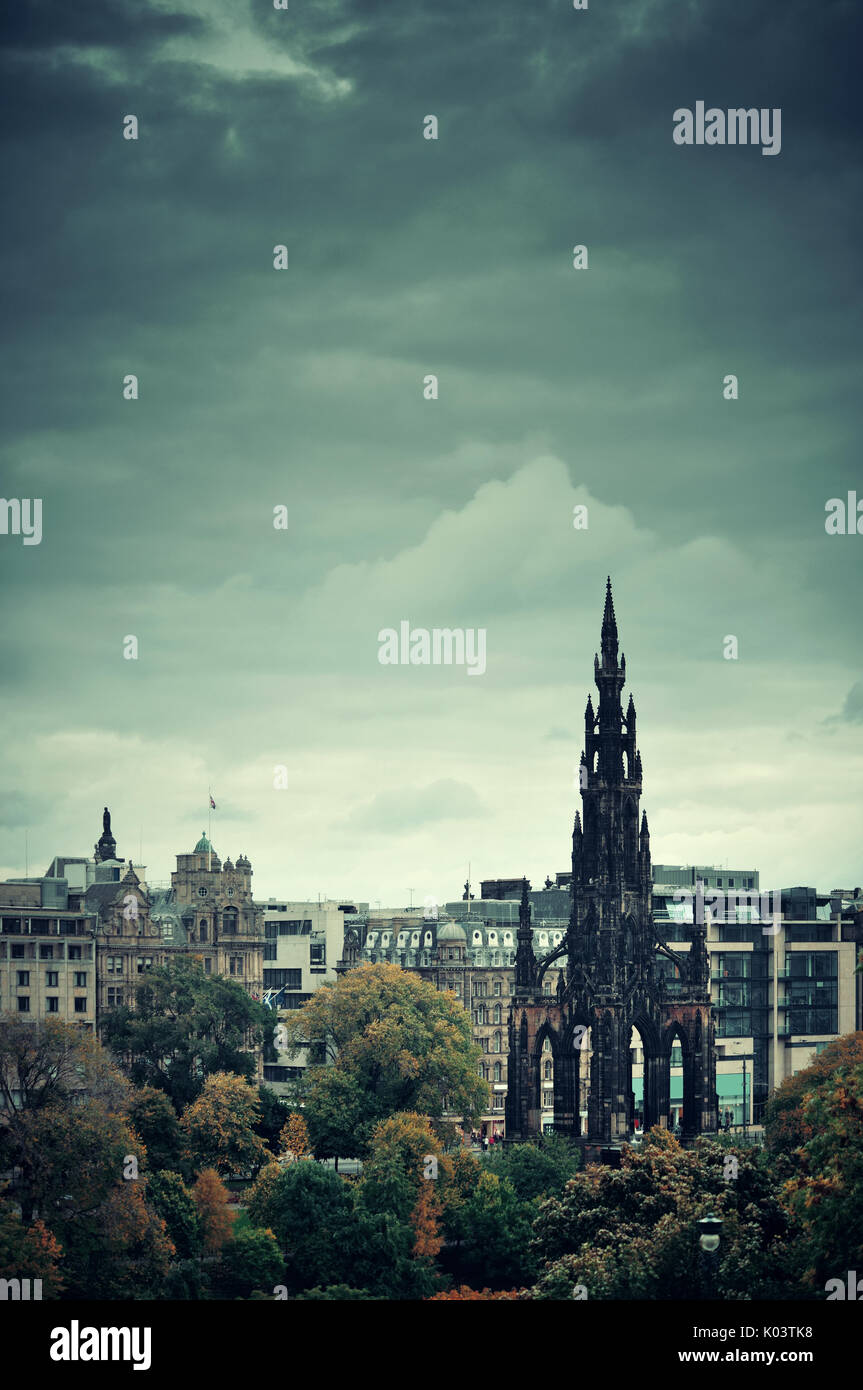 Scott Monument and Edinburgh city view in United Kingdom Stock Photo ...