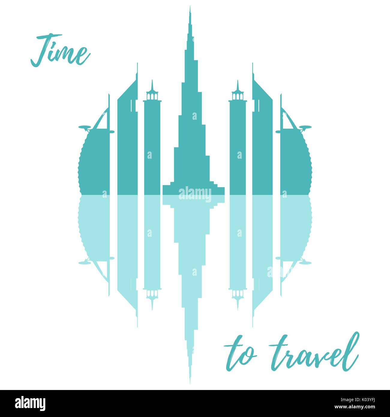 Vector illustration of United Arab Emirates skyscrapers silhouette ...