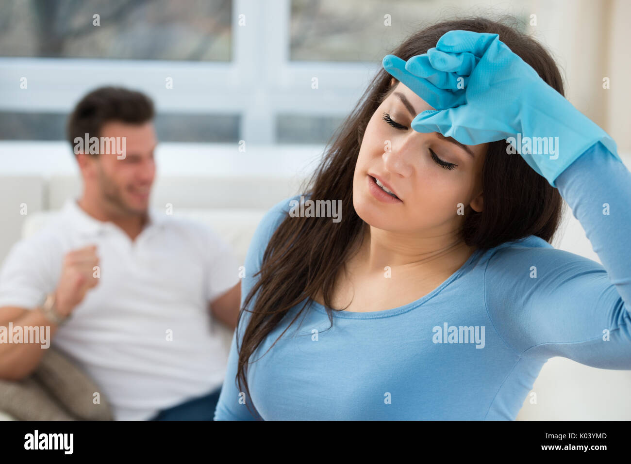 Tired woman housework hi-res stock photography and images - Alamy