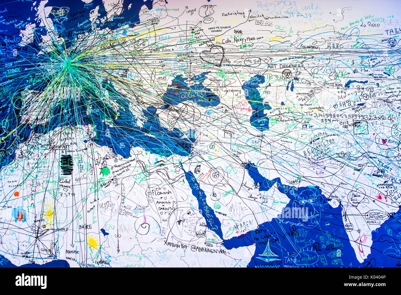 Travel routes in the world Stock Photo - Alamy